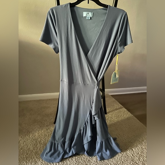 CeCe | Dresses | Nwt Small Cece French Riviera Wrap Dress Bluegrey | Poshmark